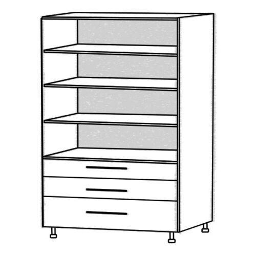 Grocery unit with 3 drawers top 2 drawers for cutlery 2100mm high ...